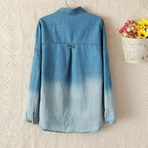 Fashion Denim Shirt Blue Gradient on Luulla