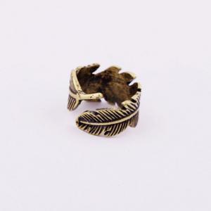 Retro Bronze Feather Nice Ring on Luulla