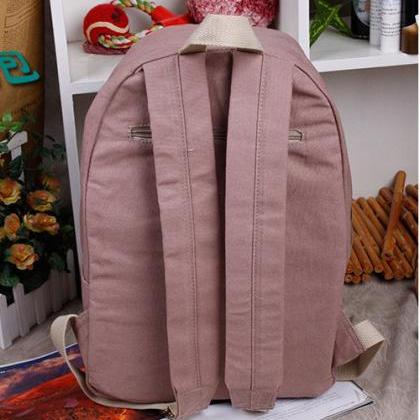 Nice Stripe Canvas Backpack Travel Bag on Luulla