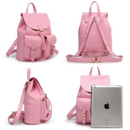 Dual Front Pockets College Backpack on Luulla