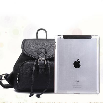 Retro Small Black White Mini Simple Women College Backpack on Luulla