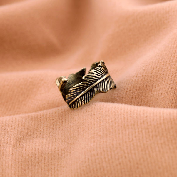 Retro Bronze Feather Nice Ring on Luulla
