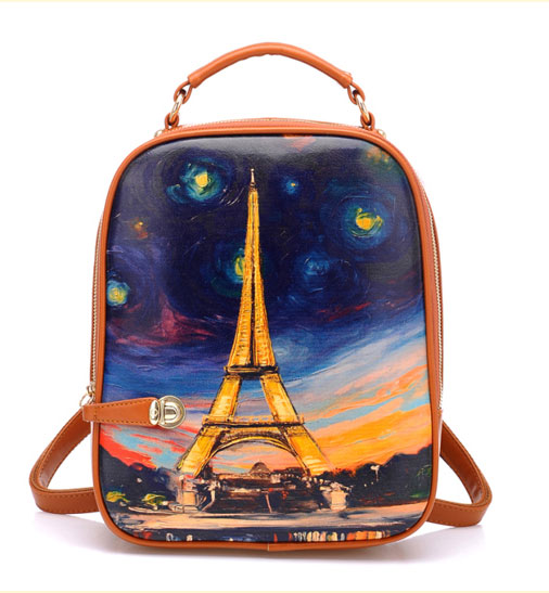 Backpack Featuring A Painting Of Eiffel Tower on Luulla