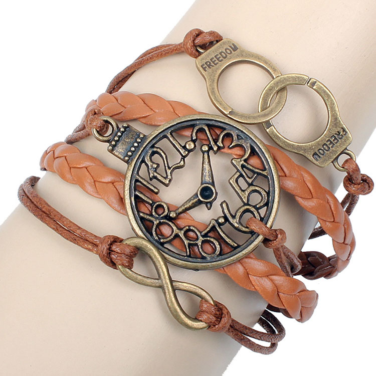 Retro Handcuffs Infinity Clock Bracelet on Luulla